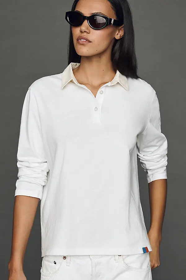 Kule Long-sleeve Organic Cotton Rugby Top - White