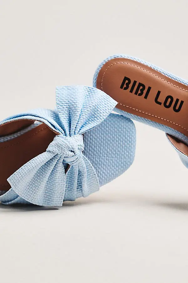 BIBI LOU Karsie Square-toe Slide Sandals - Celeste