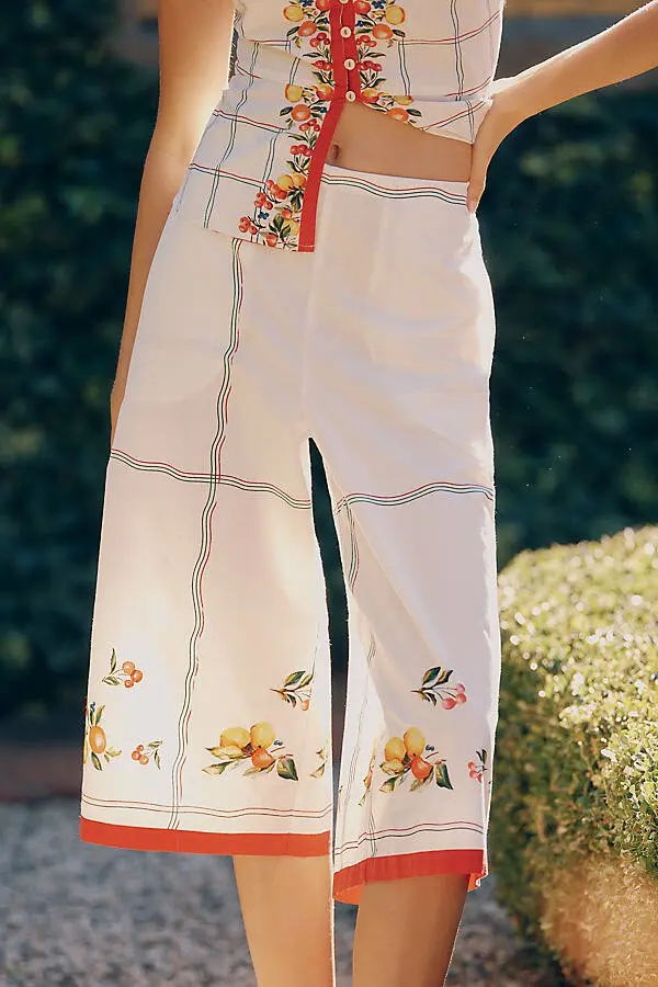 CELANDINE Printed Capri Pants