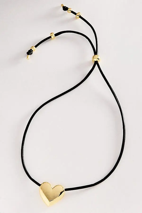 Baublebar Millie Bubble Heart Pendant Cord Necklace - Gold