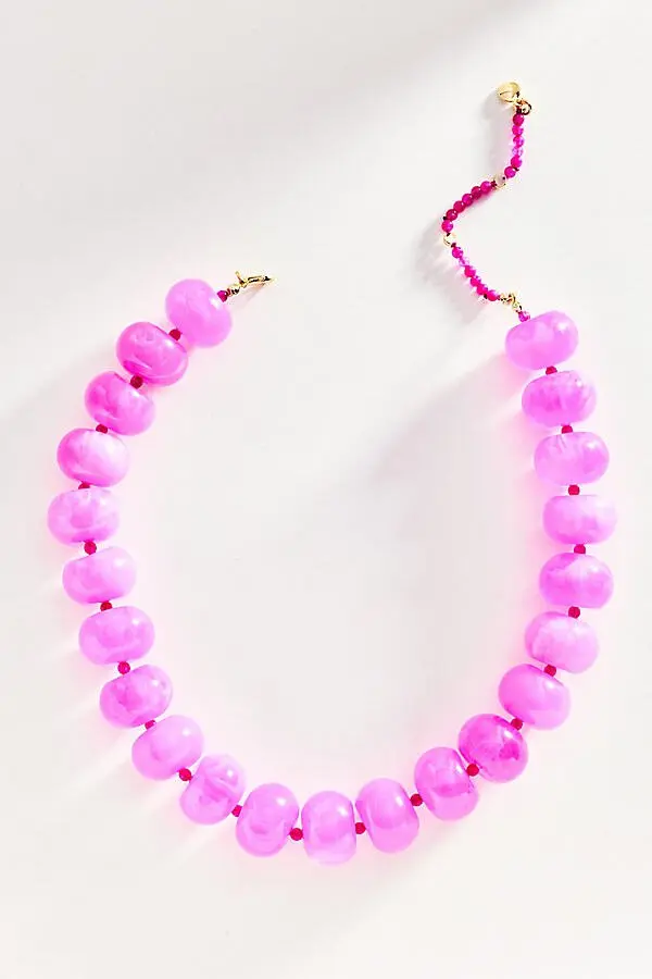 Baublebar Joan Semi-precious Beaded Necklace - Medium Pink