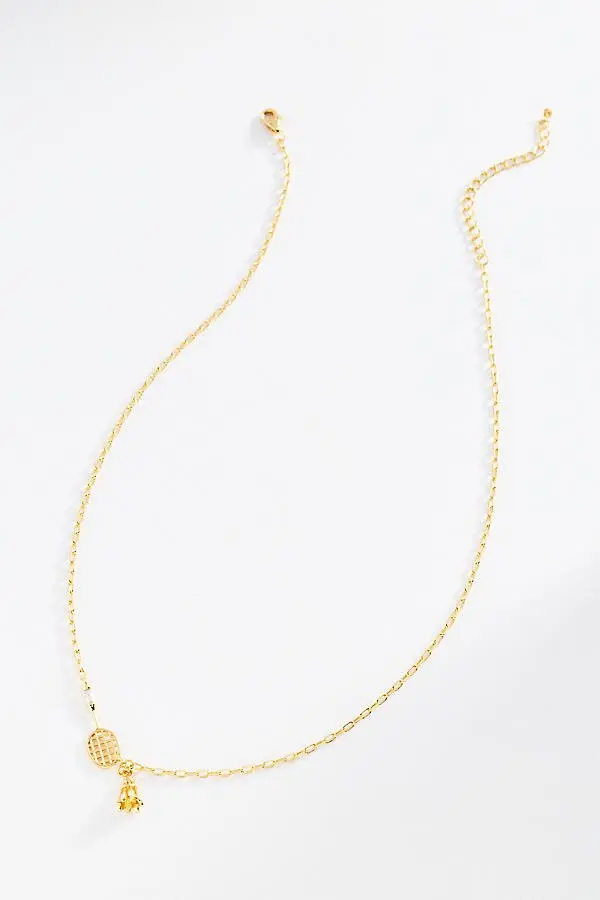 Anthropologie Badminton Charm Necklace - Gold