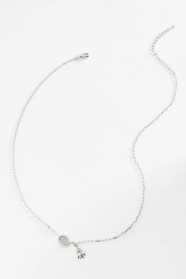 Anthropologie Badminton Charm Necklace - Silver