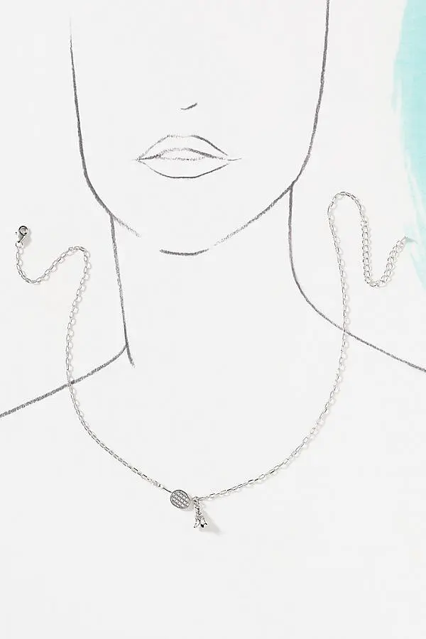 Anthropologie Badminton Charm Necklace - Silver