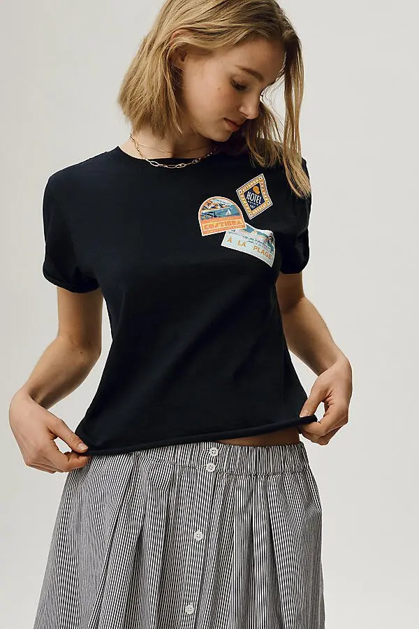 Maeve Caitl Short-sleeve T-shirt Top - Navy