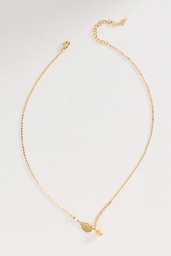 Anthropologie Tennis Charms Necklace - Gold