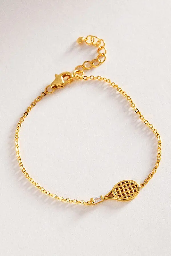 Anthropologie Racket Charm Bracelet - Gold