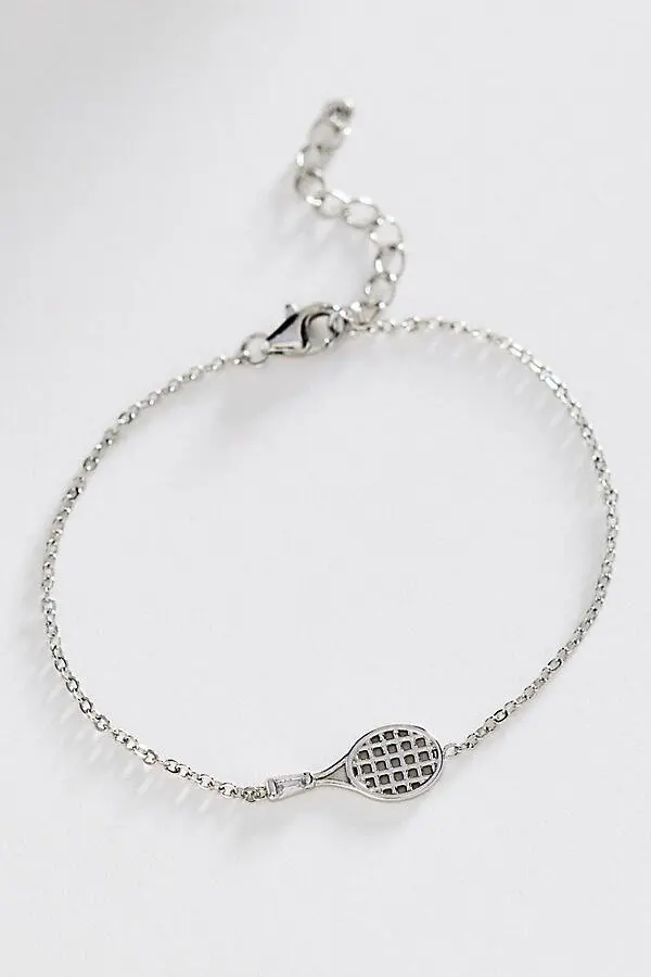 Anthropologie Racket Charm Bracelet - Silver