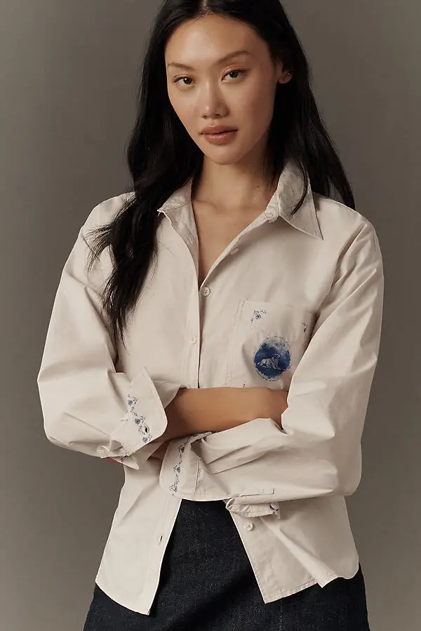 Maeve The Shrunken Bennet Buttondown Shirt - Wedgewood Blue