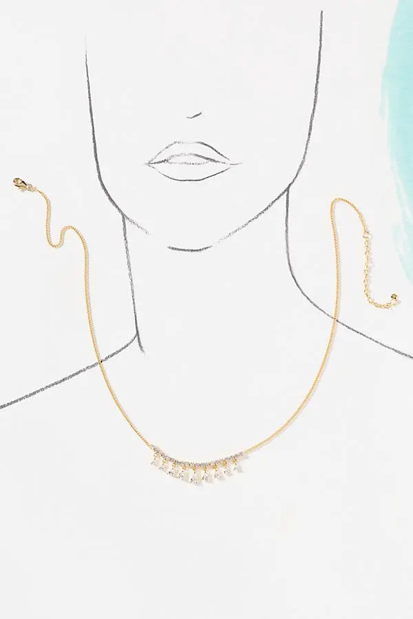 Anthropologie Crystal Tennis Necklace
