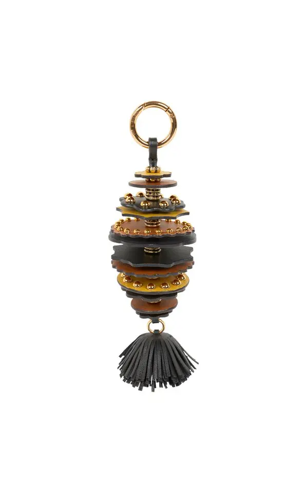 Etro Leather Charm With Tassels - Black