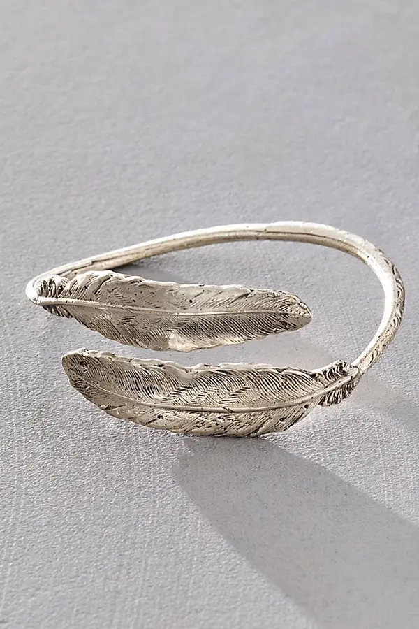 ALKEMIE Sterling Double Feather Bangle - Silver