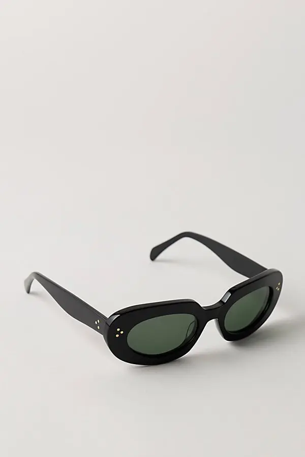 Free People Hazel Round Polarized Sunglasses - Black