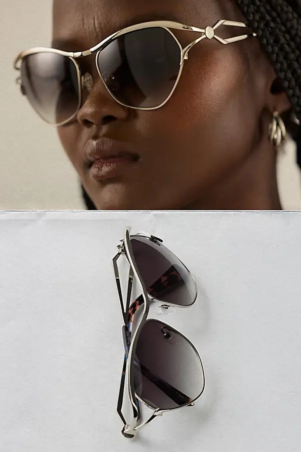 Free People Priestly Premium Polarized Sunglasses - Silver/black