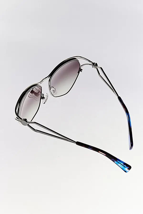 Free People Priestly Premium Polarized Sunglasses - Silver/black