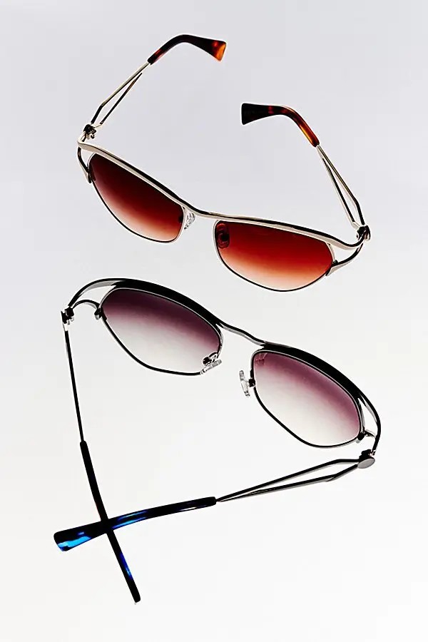 Free People Priestly Premium Polarized Sunglasses - Silver/black
