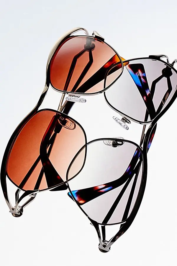 Free People Priestly Premium Polarized Sunglasses - Silver/black