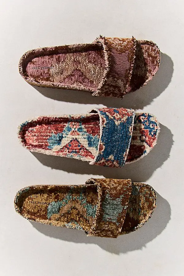 Free People Woven Footbed Sandals - Midnight Lavender Combo
