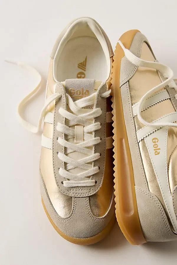 Gola Firefly Metallic Sneakers - Gold/off White