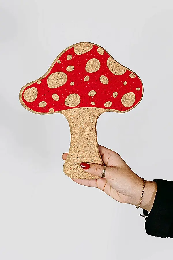 TIRADIA CORK Mushroom Cork Hot Pad Trivet - Red Mushroom