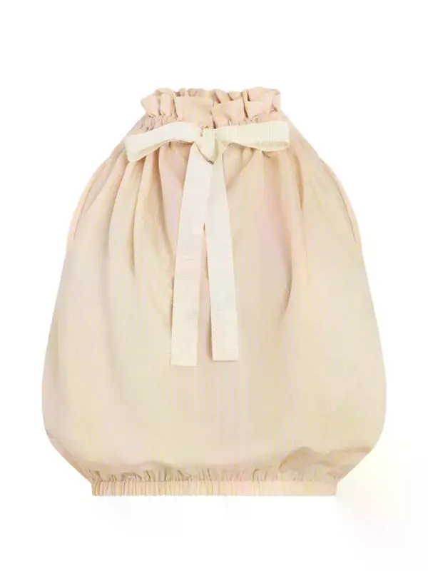 PATOU Sleeveless Striped Top With Bow - Neutrals