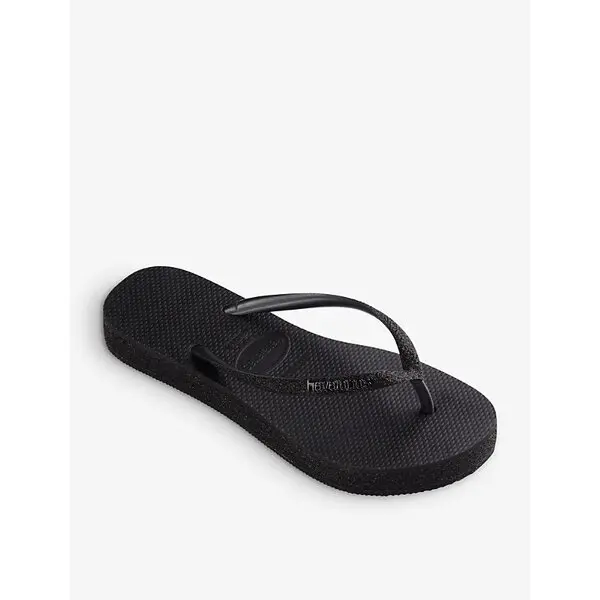 Havaianas Slim Flatform Glitter-strap Rubber Flip-flops