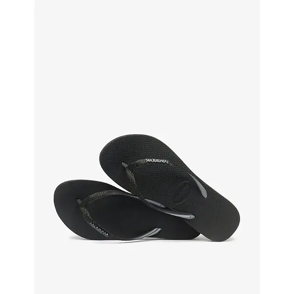 Havaianas Slim Flatform Glitter-strap Rubber Flip-flops
