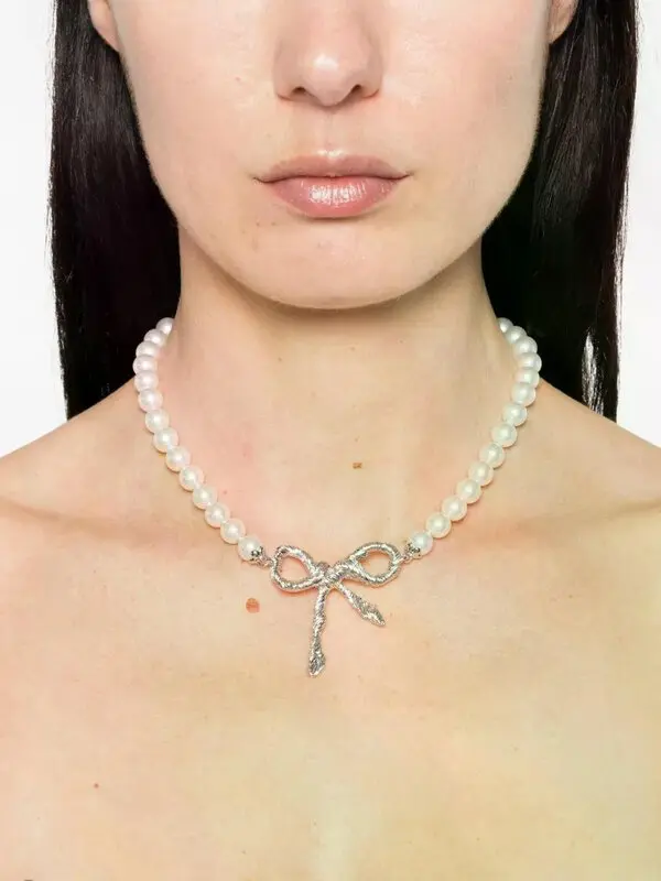YVMIN Bow Pearl Necklace