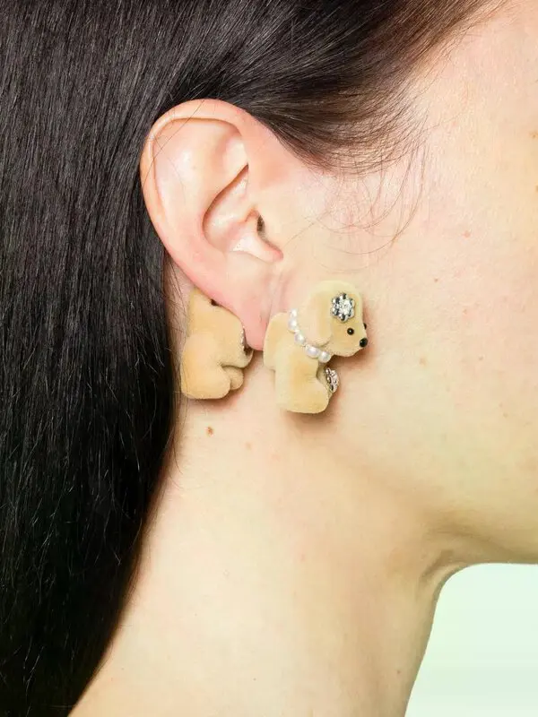 YVMIN Split Puppy Motif Earrings