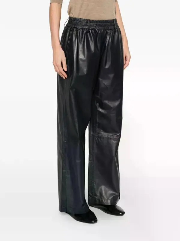 UTZON Elasticated-waist Leather Trousers