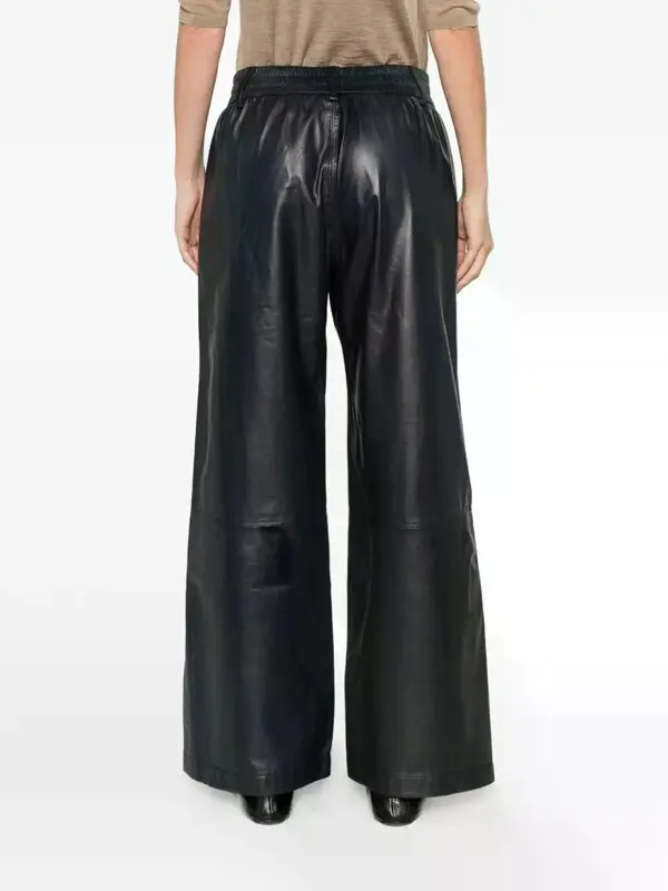 UTZON Elasticated-waist Leather Trousers