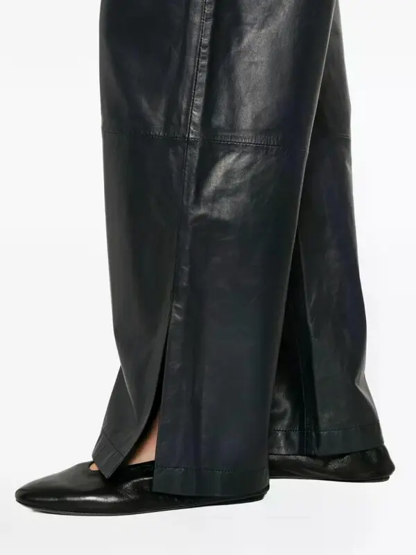 UTZON Elasticated-waist Leather Trousers