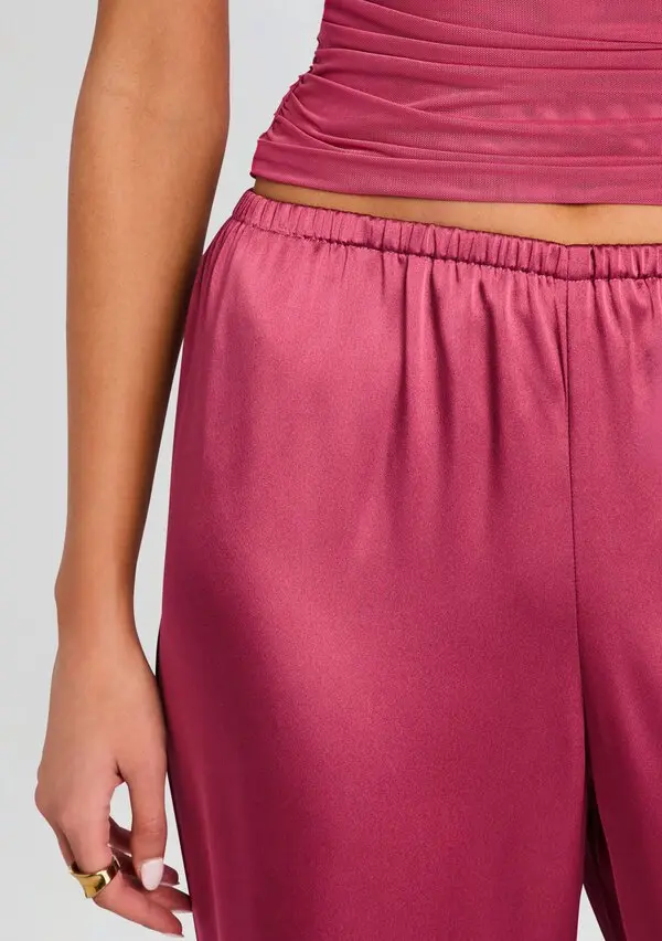 SEROYA Lillian Satin Pant - Sangria
