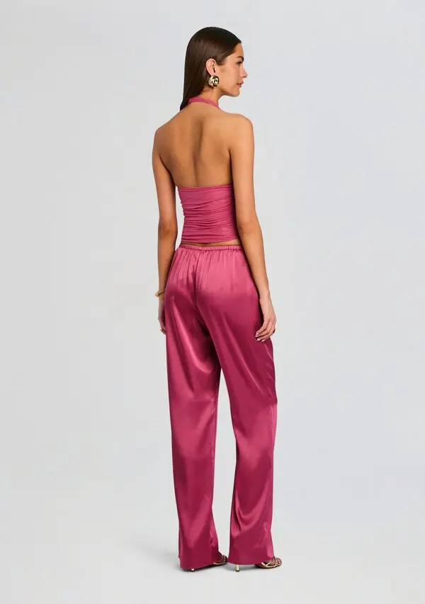 SEROYA Lillian Satin Pant - Sangria
