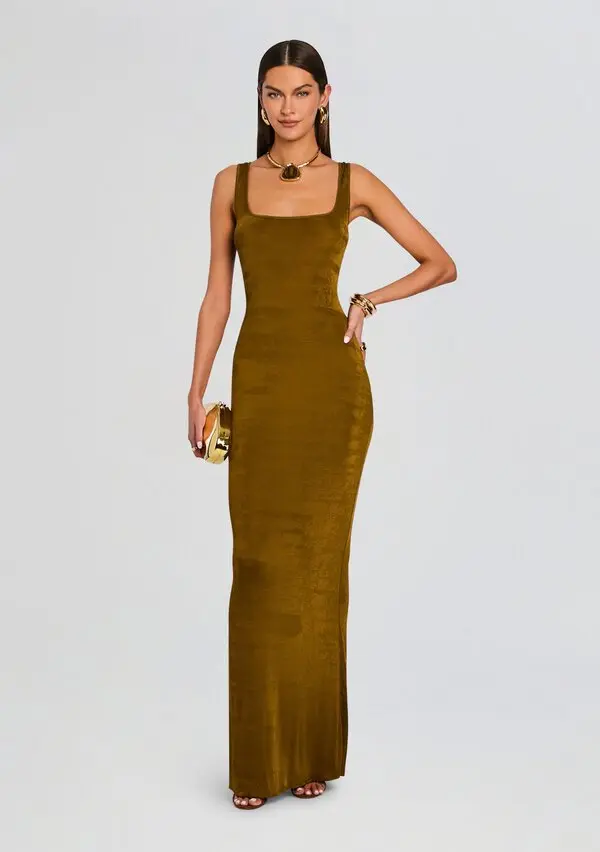 SEROYA Luna Maxi Dress - Ochre