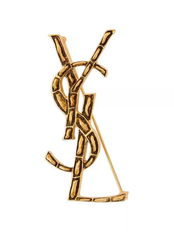 Saint Laurent Embossed Monogram Brooch