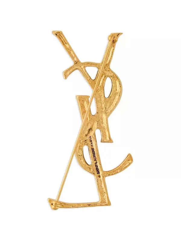 Saint Laurent Embossed Monogram Brooch