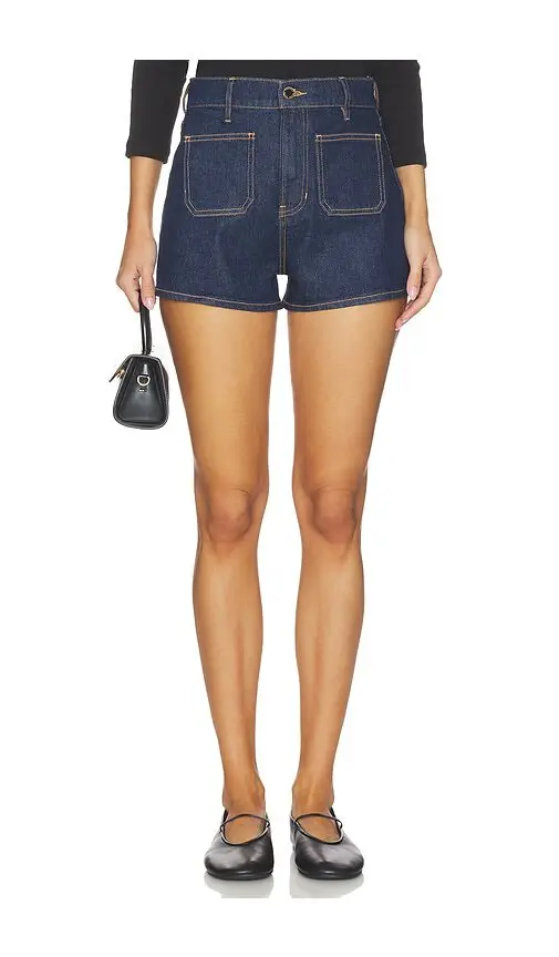 Veronica Beard Elijah Patch Pocket Denim Shorts