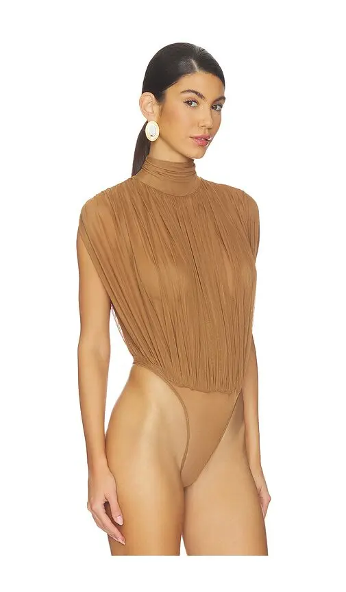 SEROYA Giulia Mesh Bodysuit - Brown