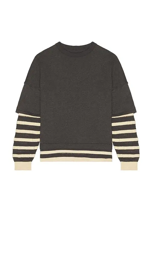ISA BOULDER Gauzine Stripe Long Sleeves - Grey
