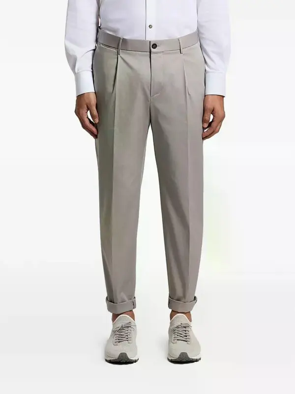 Peserico Cuffed Pleated Trousers - Grey