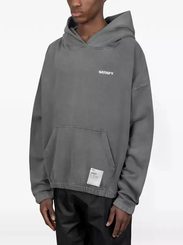 Satisfy Logo-print Hoodie - Grey