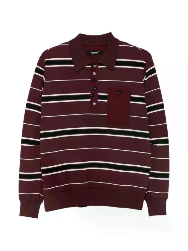 Undercover Striped Chest-pocket Polo Shirt - Red