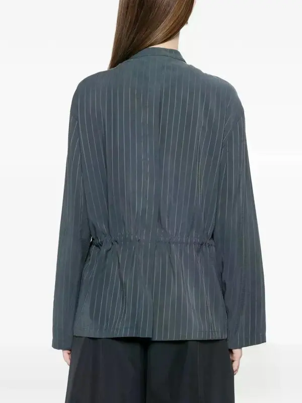 Emporio Armani Pinstripe Button-up Jacket - Blue