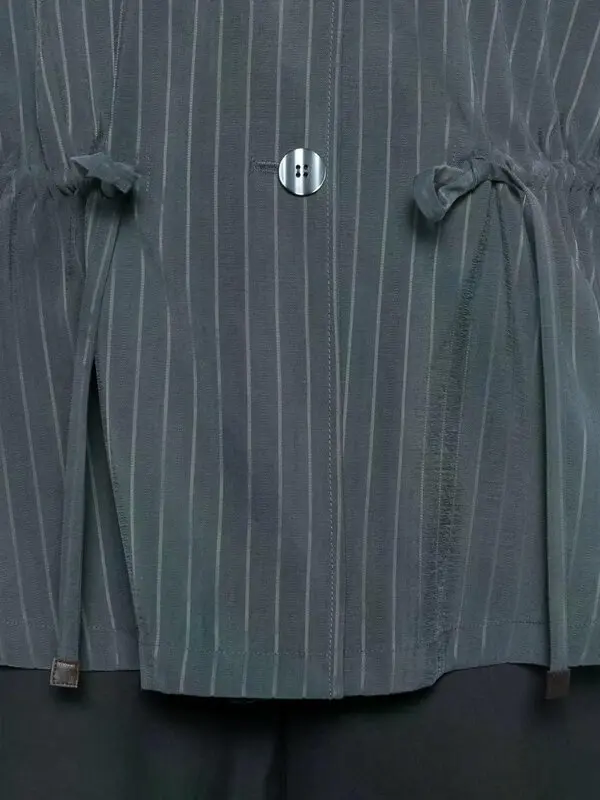 Emporio Armani Pinstripe Button-up Jacket - Blue