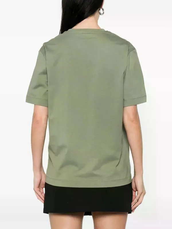 Pinko Embroidered T-shirt With Crystal Love Birds Logo