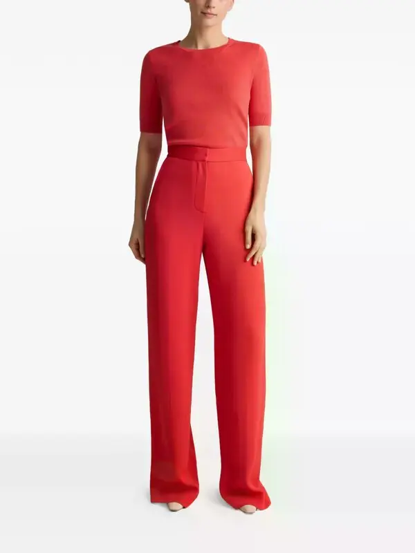 St. John High-waisted Wide Leg Trousers - Red
