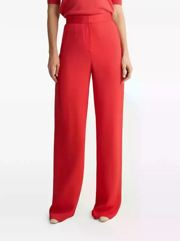 St. John High-waisted Wide Leg Trousers - Red