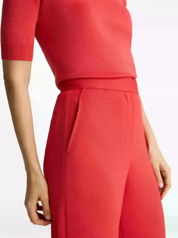 St. John High-waisted Wide Leg Trousers - Red