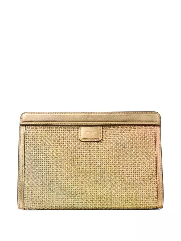 JIMMY CHOO Avenue Logo Clutch - Neutrals